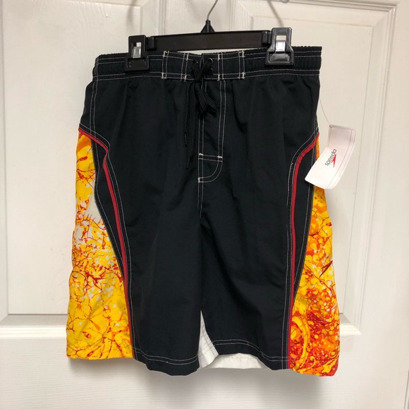 Speedo | Swim | Mens Speedo Black And Yellow Swim Shorts | Poshmark